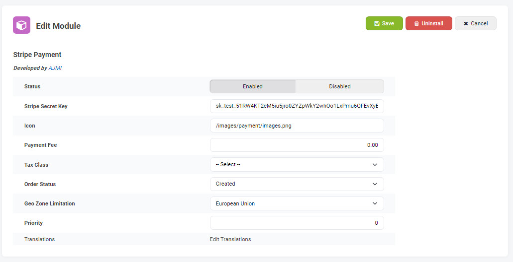Stripe Payment | LiteCart Add-ons