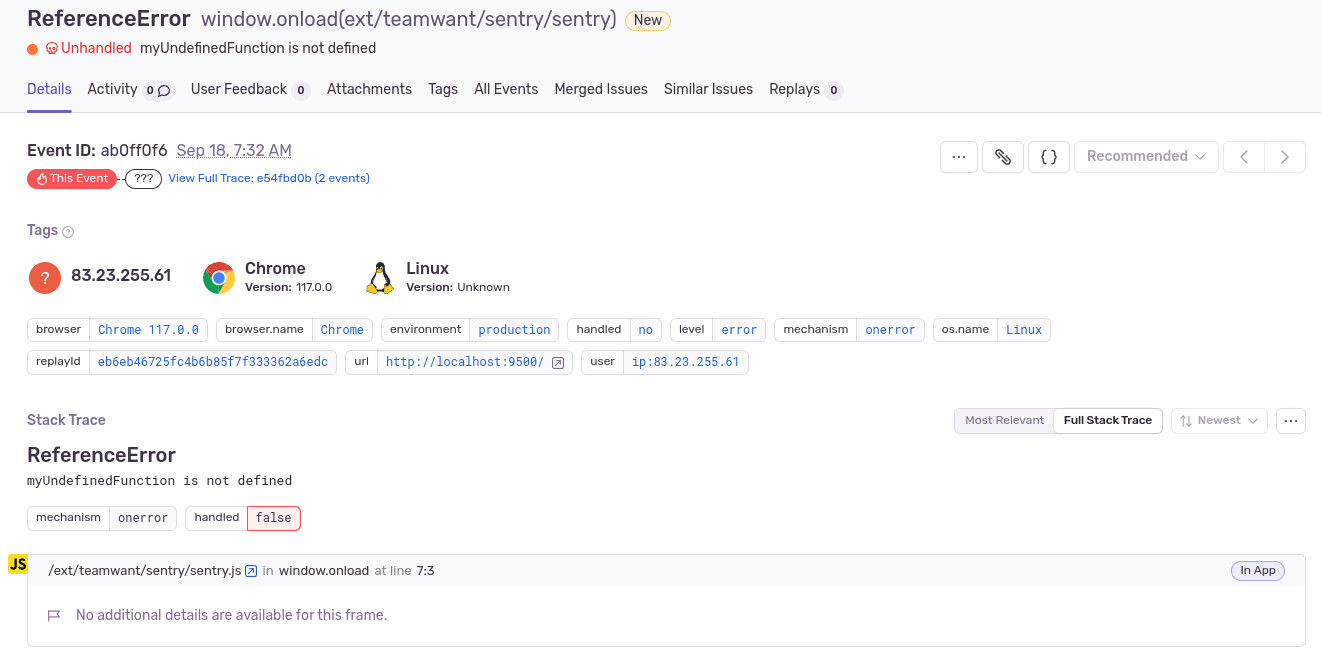 Sentry Error Monitoring Litecart Add Ons